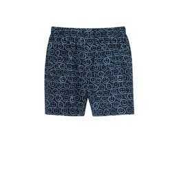 Boxershorts TRIGEMA "TRIGEMA Boxer-Shorts mit freundlichem Smiley-Muster", Herren, Gr. L, 1 Stk., blau (navy), 100% Baumwolle, Unterhosen