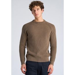 LINDBERGH Herren Strickpullover "Strickpullover Relaxed Fit"sand, Gr. XL, unifarben, Obermaterial: 60% Baumwolle, 40% Polyester, Pullover