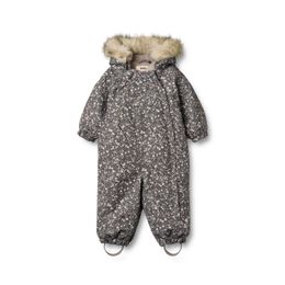 Jumpsuit Wheat "Wheat Snowsuit Nickie", M&auml;dchen, Gr. 80, schwarz sea open flowers, 100% Nylon, unifarben, normal, Overalls Jumpsuit