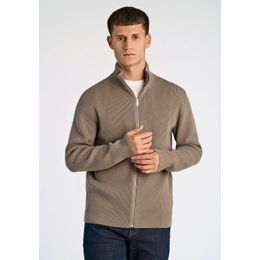 Strickjacke LINDBERGH "Cardigan Relaxed Fit", Herren, Gr. XXL, beige (dk stone), Obermaterial: 80% Baumwolle, 20% Polyester, Strickjacken Strickjacke