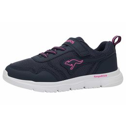 Sneaker Kangaroos "K-ETK POSSUM EV", M&auml;dchen, Gr. 33, dk navy, electric fuchsia, Mesh, Synthetik, Schuhe Sneaker