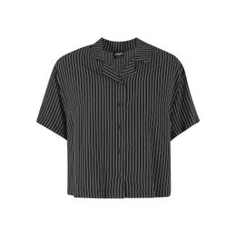 T-Shirt Urban Classics "Urban Classics Damen Ladies Resort Shirt", Damen, Gr. XXL, schwarz, wei&szlig;, 100% Viskose, gebl&uuml;mt, loose fit, amerikanischer Ausschnitt, Shirts T-Shirt