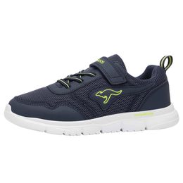 Sneaker Kangaroos "K-ETK POSSUM EV", M&auml;dchen, Gr. 33, dk navy, sulphur spring, Mesh, Synthetik, Schuhe Sneaker