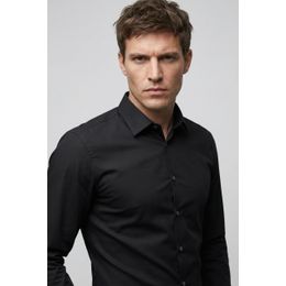 Calvin Klein Herren Businesshemd "REG ESNTL POPLIN STR SLD"schwarz, Gr. 45, unifarben, Web, Obermaterial: 97% Baumwolle, 3% Elasthan, Hemden, Regular
