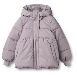 Winterjacke Wheat "Wheat Puffer Jacket Karla", M&auml;dchen, Gr. 104, schwarz lavender, 100% Polyester, unifarben, normal, ohne Ausschnitt, Jacken Winterjacke, atmungsaktiv