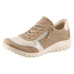 Sneaker Rieker, Herren, Gr. 42, taupe, creme, Lederimitat, Schuhe Sneaker, Schn&uuml;rschuh, Halbschuh, Keilsneaker mit Rei&szlig;verschluss