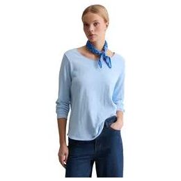 Marc O'Polo Langarmshirt MARC O'POLO DENIM "aus Organic Cotton", Damen, Gr. XXS, blau dusk, Obermaterial: 100% Baumwolle, unifarben, Basic, regular fit, Rundhals, Shirts Langarmshirt