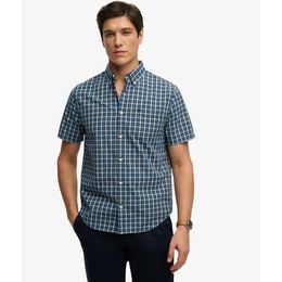 Superdry Herren Preppy Poplin Kurzarmhemd Navy - Gr&ouml;&szlig;e: L 1041009000231J9A003