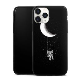 DeinDesign iPhone 11 Pro Handy Slim Case extra d&uuml;nn Silikon Handyh&uuml;lle schwarz H&uuml;lle Moon Astronaut Black & White Silikon Slim Case