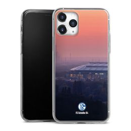 DeinDesign iPhone 11 Pro Handy Slim Case Silikon Handyh&uuml;lle transparent H&uuml;lle extra d&uuml;nn Official Licensed Product Fc Schalke 04 Stadium Silikon Slim Case