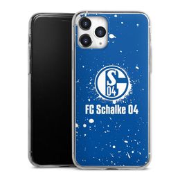 DeinDesign iPhone 11 Pro Handy Slim Case Silikon Handyh&uuml;lle transparent H&uuml;lle extra d&uuml;nn Logo Fc Schalke 04 S04 Silikon Slim Case