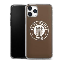 DeinDesign iPhone 11 Pro Handy Slim Case Silikon Handyh&uuml;lle transparent H&uuml;lle extra d&uuml;nn Official Licensed Product Coat Of Arms Fc St. Pauli Silikon Slim Case