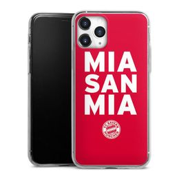 DeinDesign iPhone 11 Pro Handy Slim Case Silikon Handyh&uuml;lle transparent H&uuml;lle extra d&uuml;nn Fc Bayern M&uuml;nchen Mia San Mia Fcb Silikon Slim Case