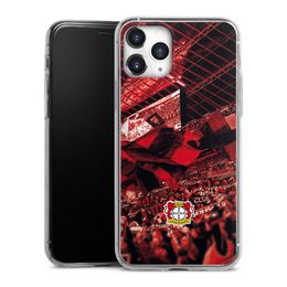 DeinDesign iPhone 11 Pro Handy Slim Case Silikon Handyh&uuml;lle transparent H&uuml;lle extra d&uuml;nn Official Licensed Product Bayer 04 Leverkusen Merchandise Silikon Slim 