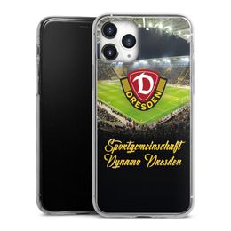 DeinDesign iPhone 11 Pro Handy Slim Case Silikon Handyh&uuml;lle transparent H&uuml;lle extra d&uuml;nn Sg Dynamo Dresden Sgd Official Licensed Product Silikon Slim Case