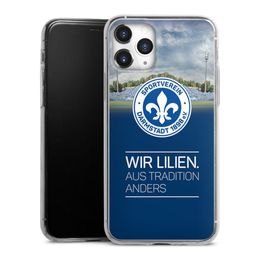 DeinDesign iPhone 11 Pro Handy Slim Case Silikon Handyh&uuml;lle transparent H&uuml;lle extra d&uuml;nn Sv Darmstadt 98 Official Licensed Product Coat Of Arms Silikon Slim Case