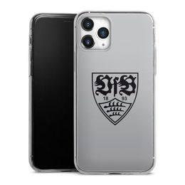 DeinDesign iPhone 11 Pro Handy Slim Case Silikon Handyh&uuml;lle transparent H&uuml;lle extra d&uuml;nn Vfb Stuttgart Official Licensed Product Logo Silikon Slim Case