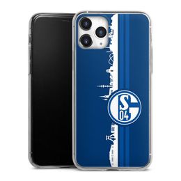 DeinDesign iPhone 11 Pro Handy Slim Case Silikon Handyh&uuml;lle transparent H&uuml;lle extra d&uuml;nn Official Licensed Product Skyline Fc Schalke 04 Silikon Slim Case