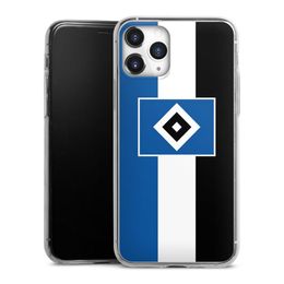 DeinDesign iPhone 11 Pro Handy Slim Case Silikon Handyh&uuml;lle transparent H&uuml;lle extra d&uuml;nn Hsv Hamburger Sv Stripes Silikon Slim Case