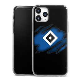 DeinDesign iPhone 11 Pro Handy Slim Case Silikon Handyh&uuml;lle transparent H&uuml;lle extra d&uuml;nn Official Licensed Product Hsv Hamburger Sv Silikon Slim Case