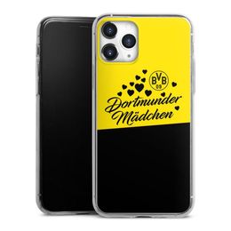 DeinDesign iPhone 11 Pro Handy Slim Case Silikon Handyh&uuml;lle transparent H&uuml;lle extra d&uuml;nn Bvb Dortmunder Girl Borussia Dortmund Silikon Slim Case