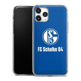 DeinDesign iPhone 11 Pro Handy Slim Case Silikon Handyh&uuml;lle transparent H&uuml;lle extra d&uuml;nn Fc Schalke 04 Logo Official Licensed Product Silikon Slim Case
