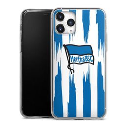 DeinDesign iPhone 11 Pro Handy Slim Case Silikon Handyh&uuml;lle transparent H&uuml;lle extra d&uuml;nn Official Licensed Product Bundesliga Hertha Bsc Silikon Slim Case