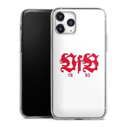 DeinDesign iPhone 11 Pro Handy Slim Case Silikon Handyh&uuml;lle transparent H&uuml;lle extra d&uuml;nn Official Licensed Product Vfb Stuttgart Lettering Silikon Slim Case