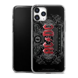DeinDesign iPhone 11 Pro Handy Slim Case Silikon Handyh&uuml;lle transparent H&uuml;lle extra d&uuml;nn Merchandise Black Ice Acdc Silikon Slim Case