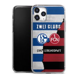DeinDesign iPhone 11 Pro Handy Slim Case Silikon Handyh&uuml;lle transparent H&uuml;lle extra d&uuml;nn 1. Fc N&uuml;rnberg Friendship Fc Schalke 04 Silikon Slim Case