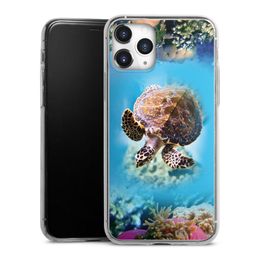 DeinDesign iPhone 11 Pro Handy Slim Case Silikon Handyh&uuml;lle transparent H&uuml;lle extra d&uuml;nn Turtle Animals Ocean Silikon Slim Case