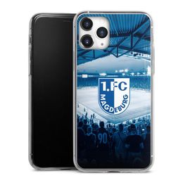 DeinDesign iPhone 11 Pro Handy Slim Case Silikon Handyh&uuml;lle transparent H&uuml;lle extra d&uuml;nn 1. Fc Magdeburg Stadium 1. Fcm Silikon Slim Case