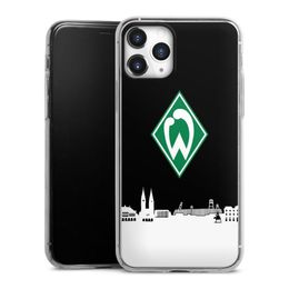 DeinDesign iPhone 11 Pro Handy Slim Case Silikon Handyh&uuml;lle transparent H&uuml;lle extra d&uuml;nn Sv Werder Bremen Skyline Official Licensed Product Silikon Slim Case