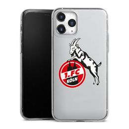 DeinDesign iPhone 11 Pro Handy Slim Case Silikon Handyh&uuml;lle transparent H&uuml;lle extra d&uuml;nn Transparent Logo 1. Fc K&ouml;ln Silikon Slim Case
