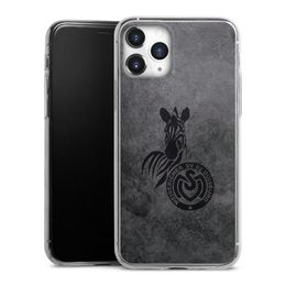 DeinDesign iPhone 11 Pro Handy Slim Case Silikon Handyh&uuml;lle transparent H&uuml;lle extra d&uuml;nn Official Licensed Product Msv Duisburg Zebra Silikon Slim Case