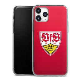 DeinDesign iPhone 11 Pro Handy Slim Case Silikon Handyh&uuml;lle transparent H&uuml;lle extra d&uuml;nn Logo Vfb Stuttgart Official Licensed Product Silikon Slim Case