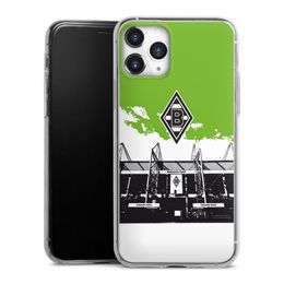 DeinDesign iPhone 11 Pro Handy Slim Case Silikon Handyh&uuml;lle transparent H&uuml;lle extra d&uuml;nn Borussia M&ouml;nchengladbach Merchandise Stadium Silikon Slim Case