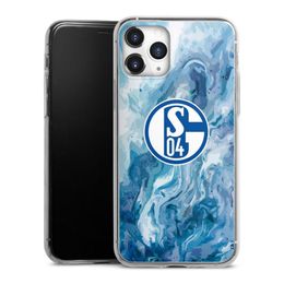 DeinDesign iPhone 11 Pro Handy Slim Case Silikon Handyh&uuml;lle transparent H&uuml;lle extra d&uuml;nn Merchandise Fc Schalke 04 Logo Silikon Slim Case