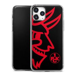 DeinDesign iPhone 11 Pro Handy Slim Case Silikon Handyh&uuml;lle transparent H&uuml;lle extra d&uuml;nn 1. Fc Kaiserslautern Official Licensed Product Logo Silikon Slim Case