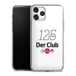 DeinDesign iPhone 11 Pro Handy Slim Case Silikon Handyh&uuml;lle transparent H&uuml;lle extra d&uuml;nn 1. Fc N&uuml;rnberg 125 Jahre 1. Fcn Silikon Slim Case