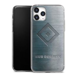 DeinDesign iPhone 11 Pro Handy Slim Case Silikon Handyh&uuml;lle transparent H&uuml;lle extra d&uuml;nn Hamburger Sv Metallic Look Hsv Silikon Slim Case