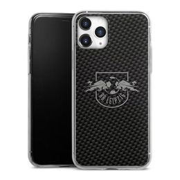 DeinDesign iPhone 11 Pro Handy Slim Case Silikon Handyh&uuml;lle transparent H&uuml;lle extra d&uuml;nn Carbon Metallic Look Rb Leipzig Silikon Slim Case