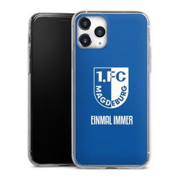 DeinDesign iPhone 11 Pro Handy Slim Case Silikon Handyh&uuml;lle transparent H&uuml;lle extra d&uuml;nn 1. Fc Magdeburg Official Licensed Product Coat Of Arms Silikon Slim Case