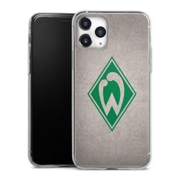 DeinDesign iPhone 11 Pro Handy Slim Case Silikon Handyh&uuml;lle transparent H&uuml;lle extra d&uuml;nn Sv Werder Bremen Concrete Official Licensed Product Silikon Slim Case