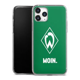 DeinDesign iPhone 11 Pro Handy Slim Case Silikon Handyh&uuml;lle transparent H&uuml;lle extra d&uuml;nn Official Licensed Product Moin Sv Werder Bremen Silikon Slim Case