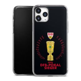DeinDesign iPhone 11 Pro Handy Slim Case Silikon Handyh&uuml;lle transparent H&uuml;lle extra d&uuml;nn Official Licensed Product Vfb Stuttgart Trophy Silikon Slim Case