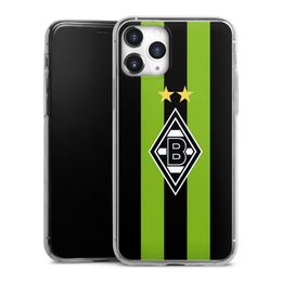 DeinDesign iPhone 11 Pro Handy Slim Case Silikon Handyh&uuml;lle transparent H&uuml;lle extra d&uuml;nn Stripes Borussia M&ouml;nchengladbach Gladbach Silikon Slim Case
