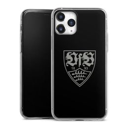 DeinDesign iPhone 11 Pro Handy Slim Case Silikon Handyh&uuml;lle transparent H&uuml;lle extra d&uuml;nn Official Licensed Product Vfb Stuttgart Logo Silikon Slim Case