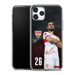 DeinDesign iPhone 11 Pro Handy Slim Case Silikon Handyh&uuml;lle transparent H&uuml;lle extra d&uuml;nn Vfb Stuttgart Official Licensed Product Deniz Undav Silikon Slim Case