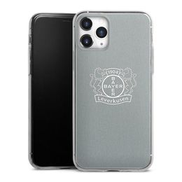 DeinDesign iPhone 11 Pro Handy Slim Case Silikon Handyh&uuml;lle transparent H&uuml;lle extra d&uuml;nn Bayer 04 Leverkusen Official Licensed Product Coat Of Arms Silikon Slim 